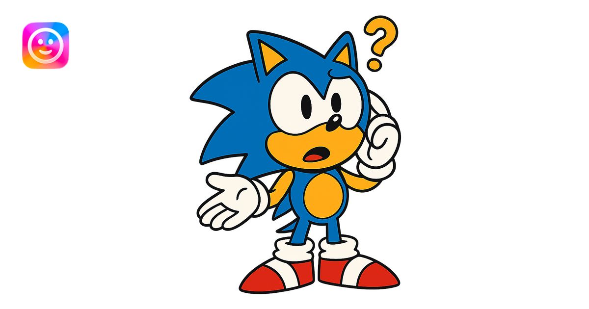 Sonic the Hedgehog with a confused expression, vibrant cartoon style ...