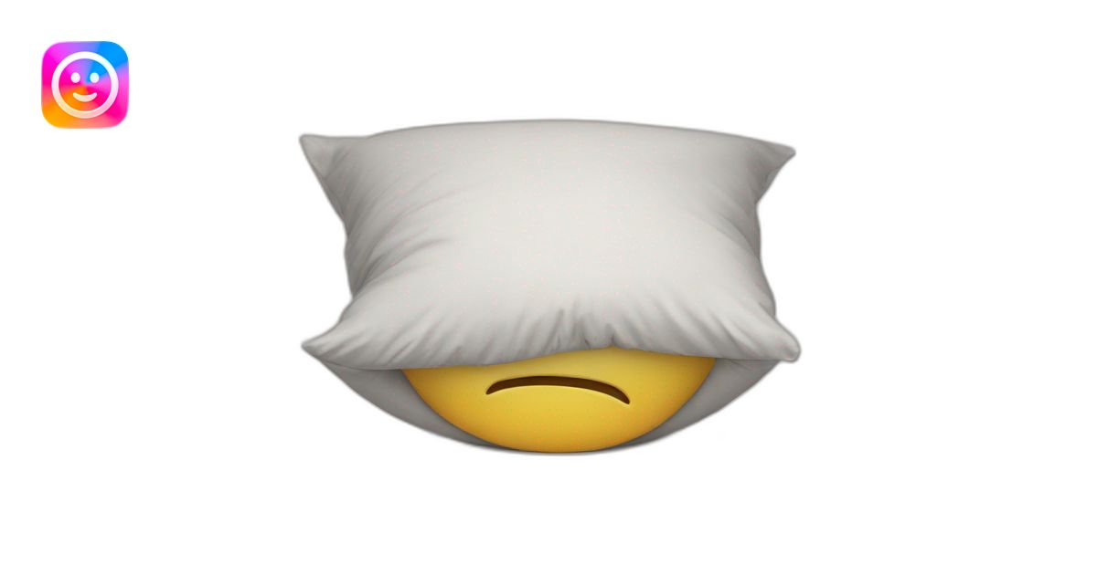 Someone putting his face inside a pillow emoji | AI Emoji Generator