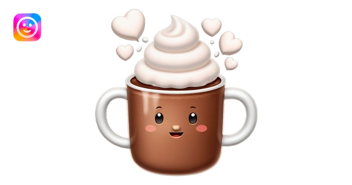 cup of hot cocoa with some marshmallow emoji | AI Emoji Generator