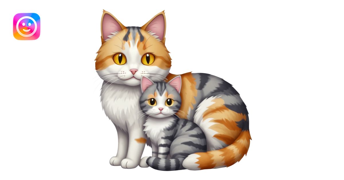 full body colourful light patched calico + white tabby cat cuddling a ...