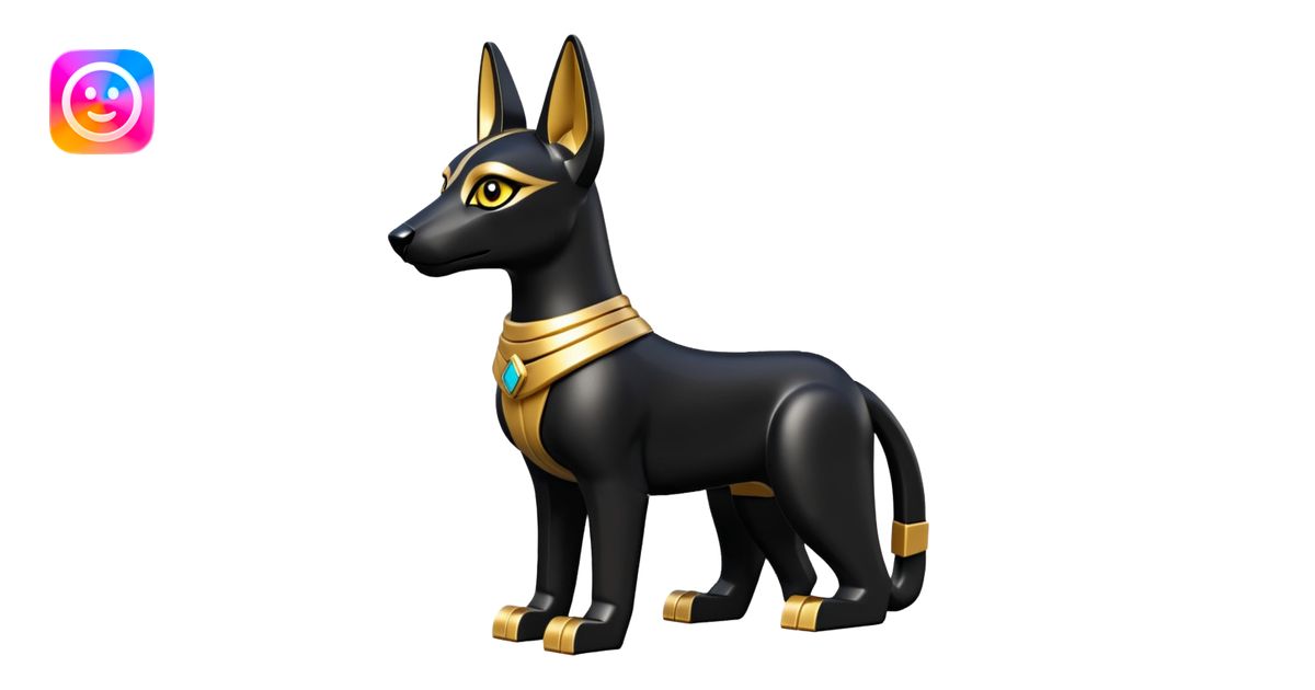 Short-eared Lego Black fur gold beautiful female anubis puppy statue ...