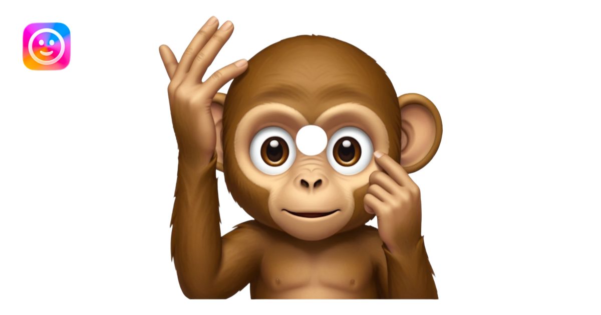 A monke.\nY , pulling the bottom of his eyelid down to make it look ...