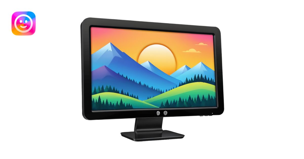 desktop monitor with thick bezel frame emoji | AI Emoji Generator