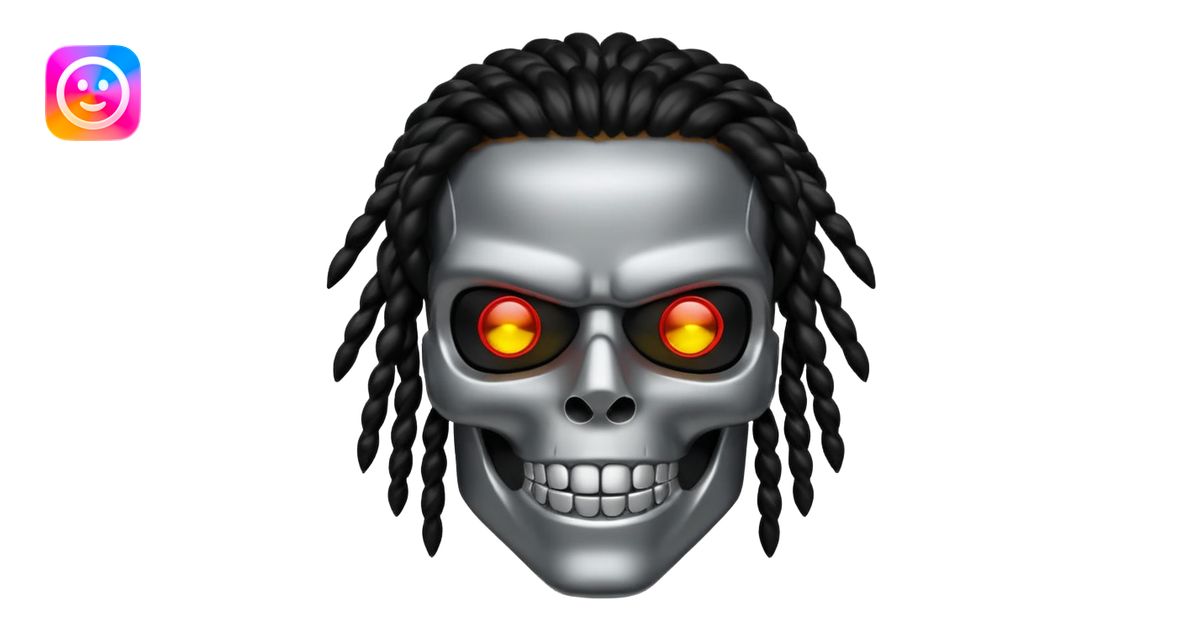 smiling black rasta terminator silver emoji | AI Emoji Generator