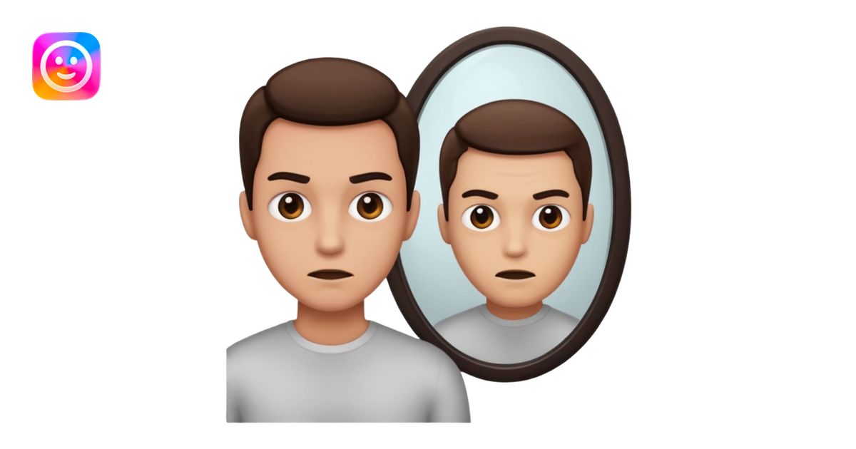 Killer behind man on mirror emoji | AI Emoji Generator