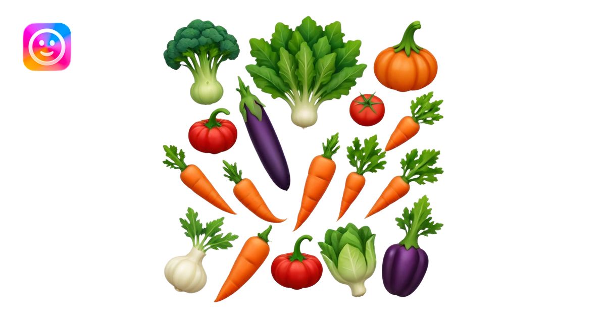 A bundle of different vegetables emoji | AI Emoji Generator