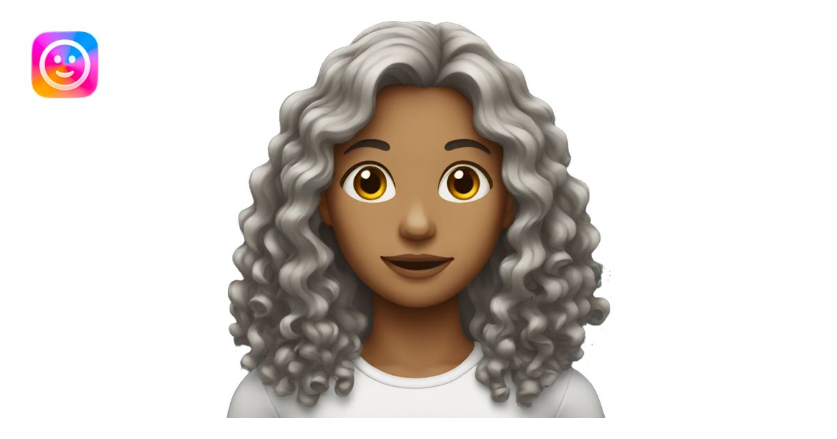 Female with long curly hair emoji | AI Emoji Generator