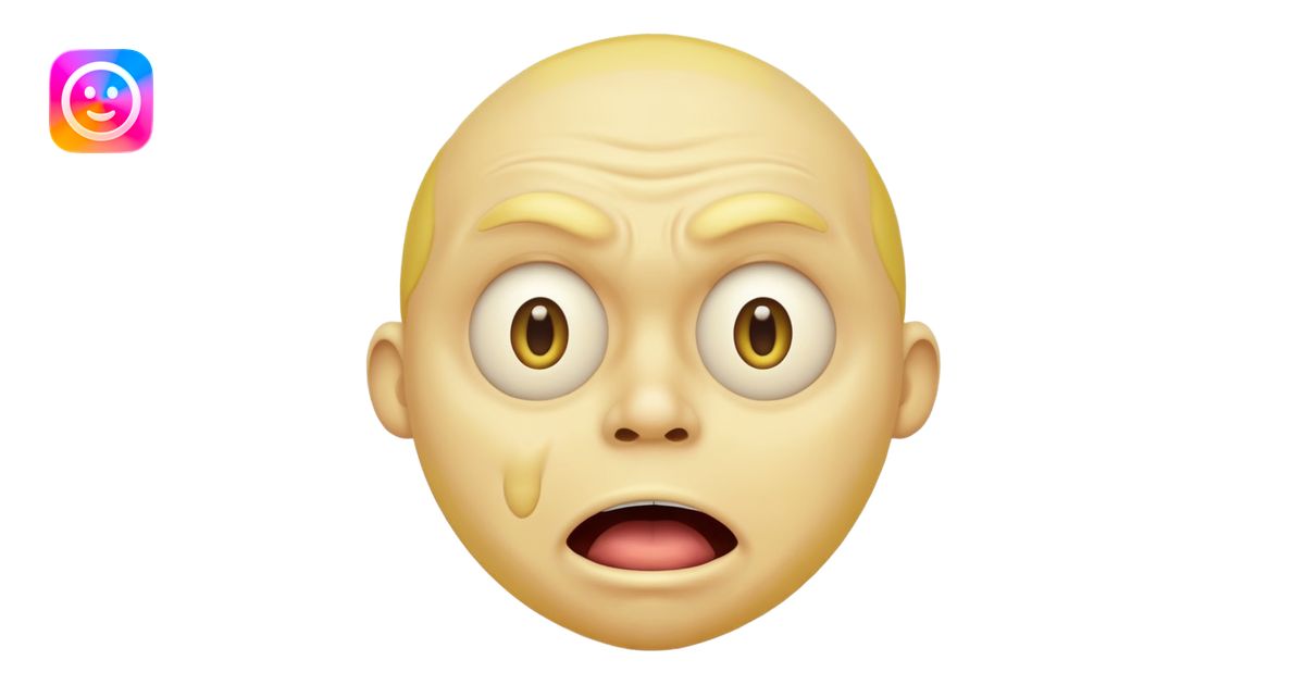Cross eyed yellow man drooling like a moron emoji | AI Emoji Generator