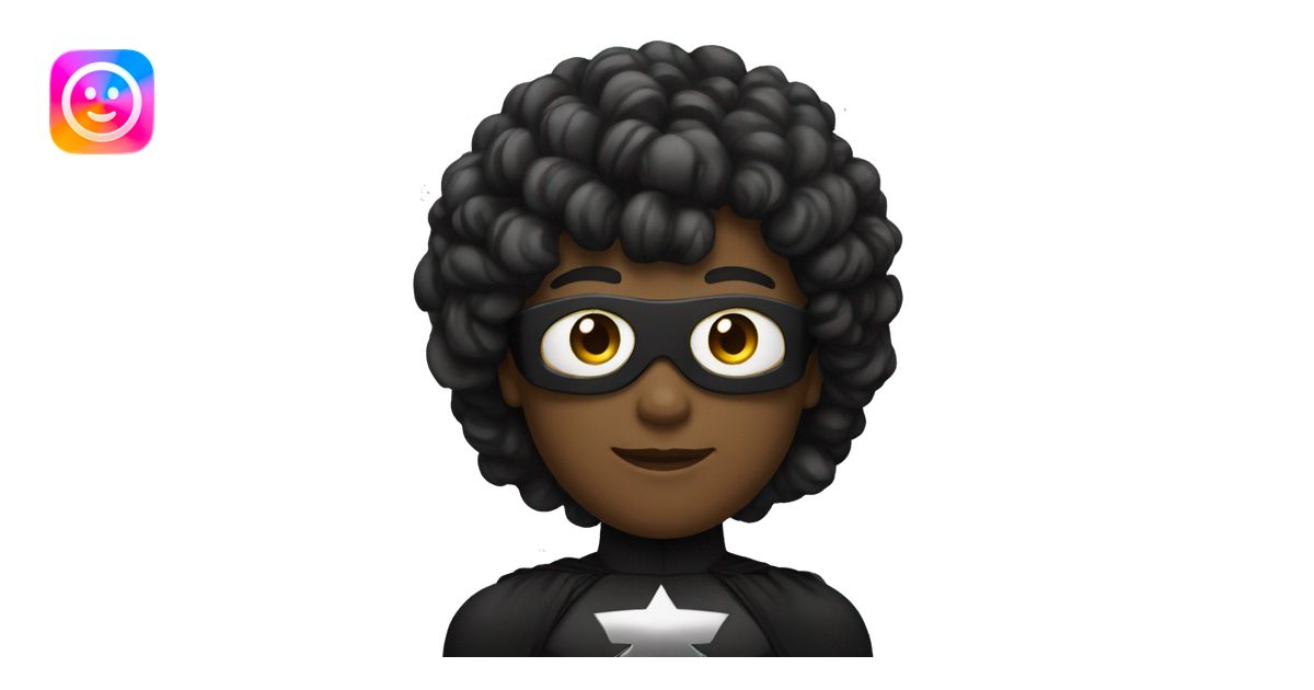 A white superhero dressed in black emoji | AI Emoji Generator