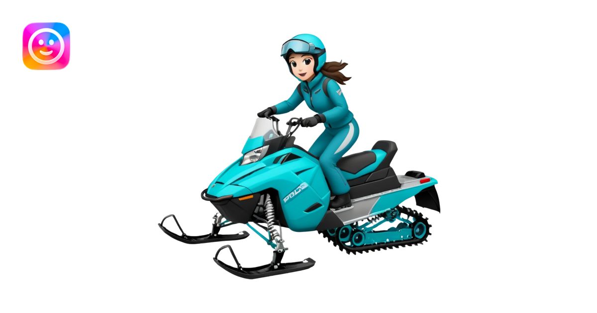 Can you create an emoji of a brunette girl on a teal polaris khaos 850 ...