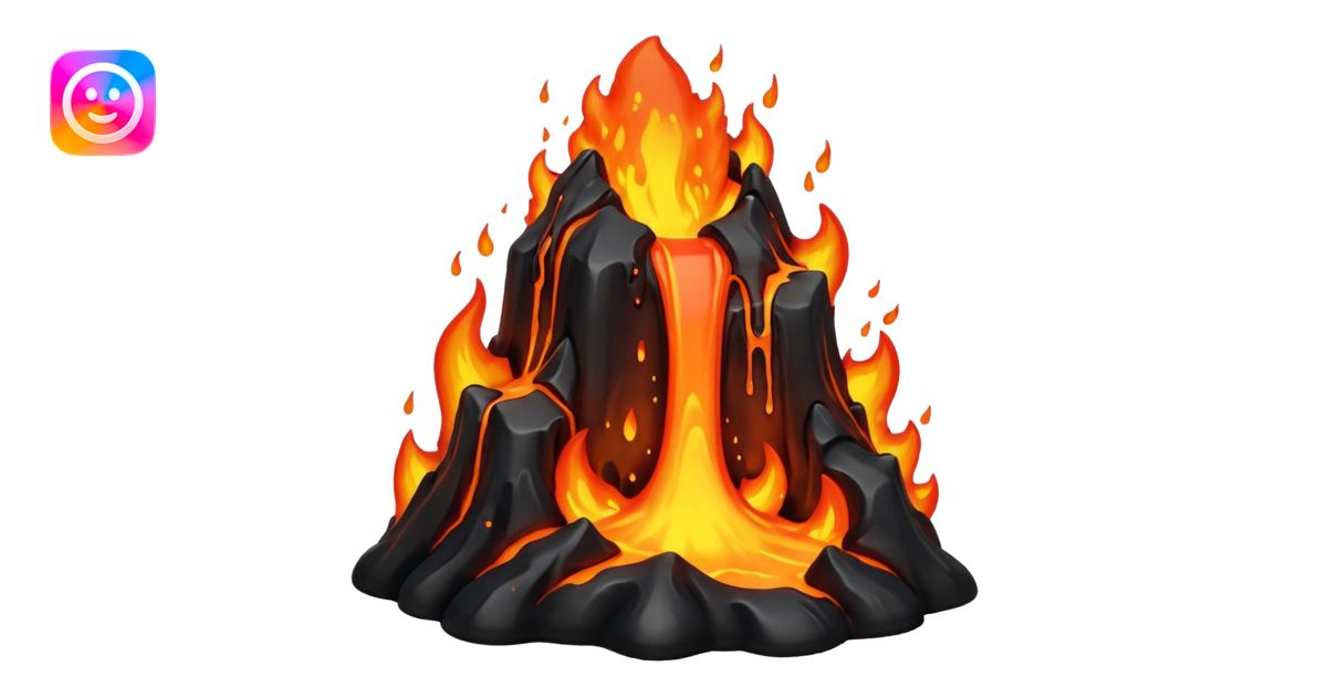 create an emoji of a little lava flow, no face just the lava emoji | AI ...
