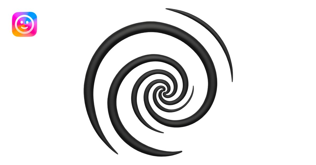 Triple arm spiral, black and white, symbol emoji | AI Emoji Generator