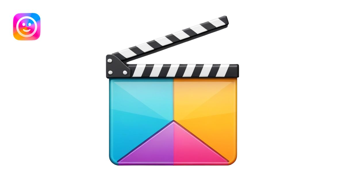 ultra simplified movie clapper in vibrant colors, two rectangles and a ...