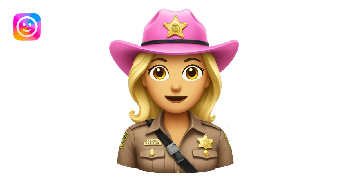 female sheriff pink emoji | AI Emoji Generator