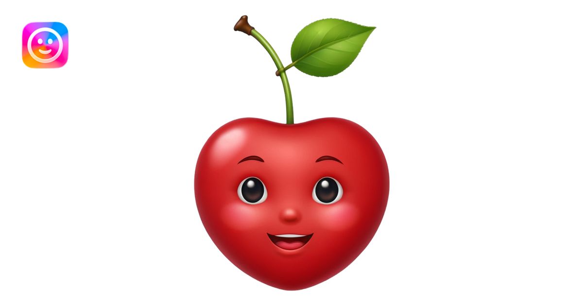 cute cherry with face emoji | AI Emoji Generator