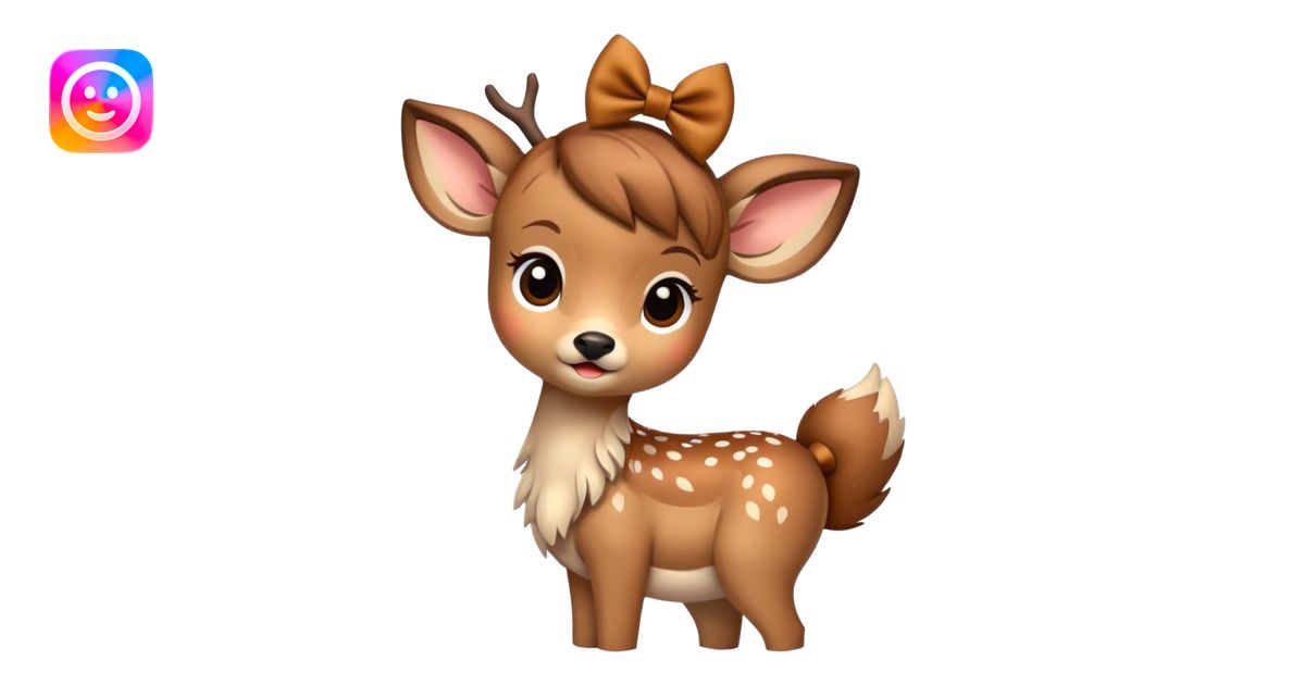 fawn with a bow emoji | AI Emoji Generator