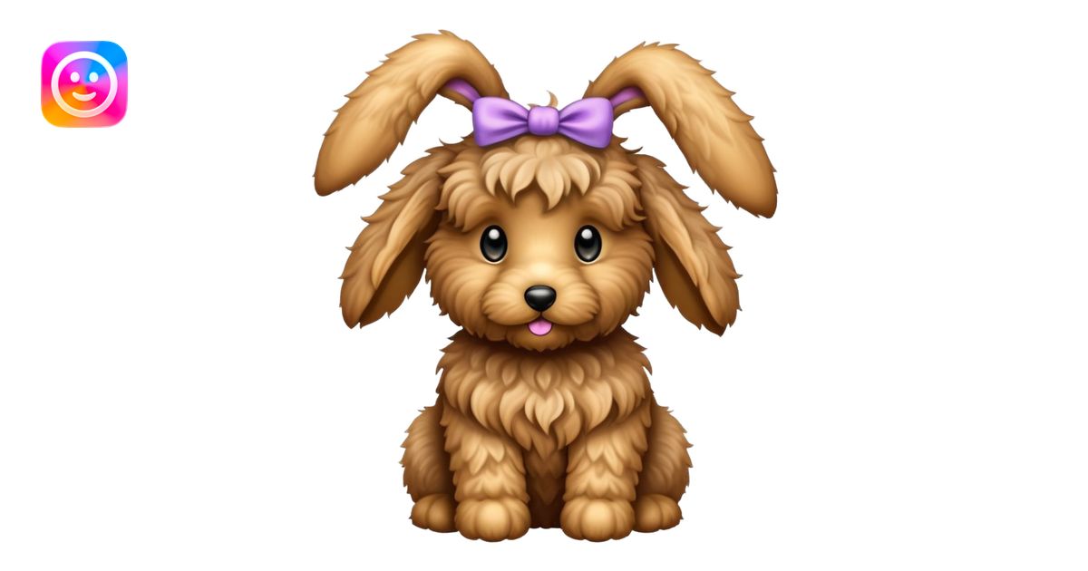 Black golden doodle Easter bunny emoji | AI Emoji Generator