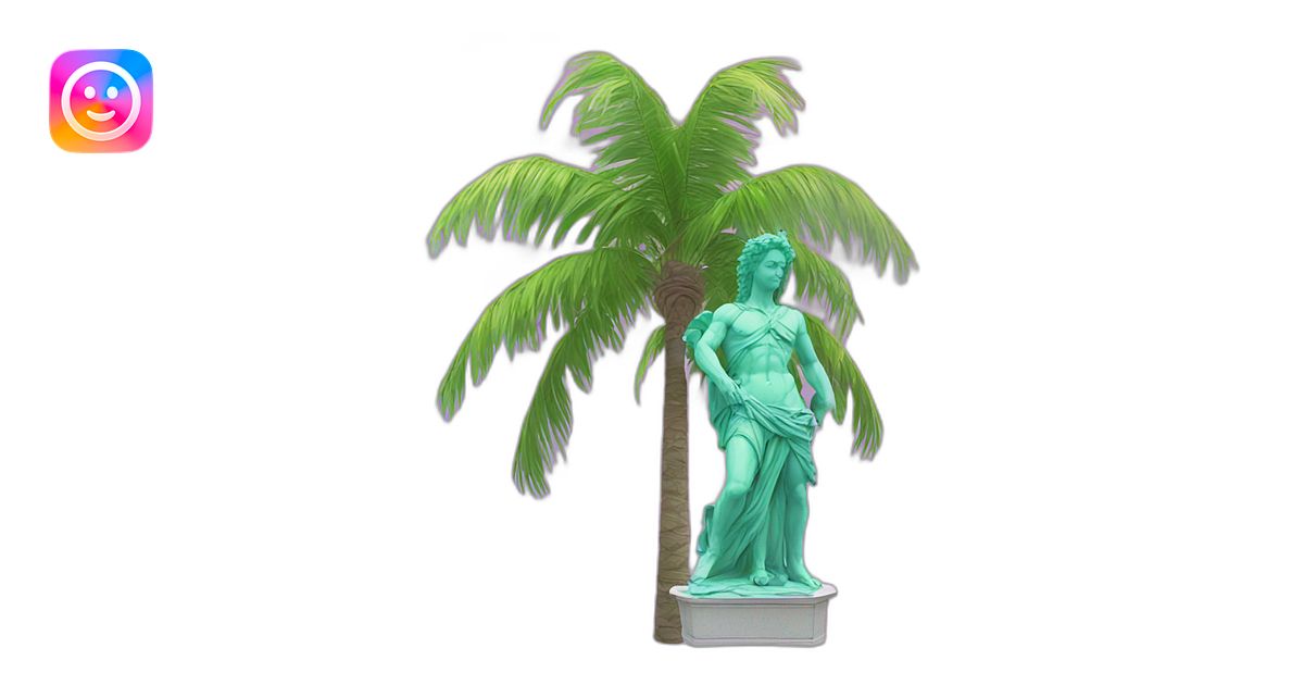 vaporwave palm tree and statue emoji | AI Emoji Generator