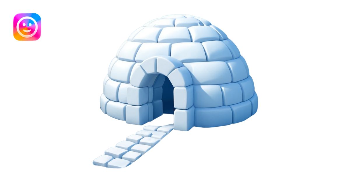 A traditional snow igloo on a vast snowy plain under a clear blue sky ...