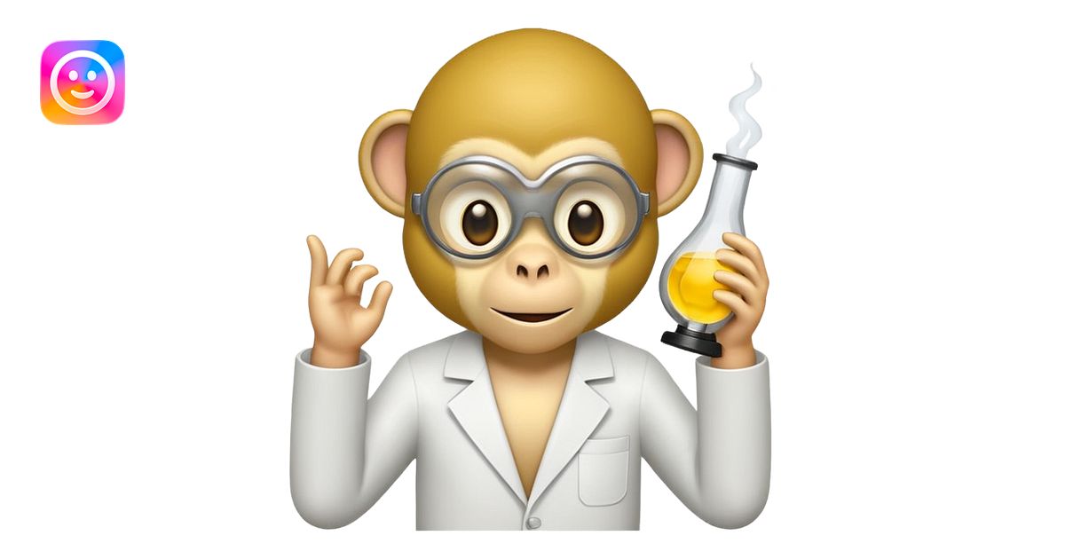 scienist and scienist item with yellow monkey emoji | AI Emoji Generator