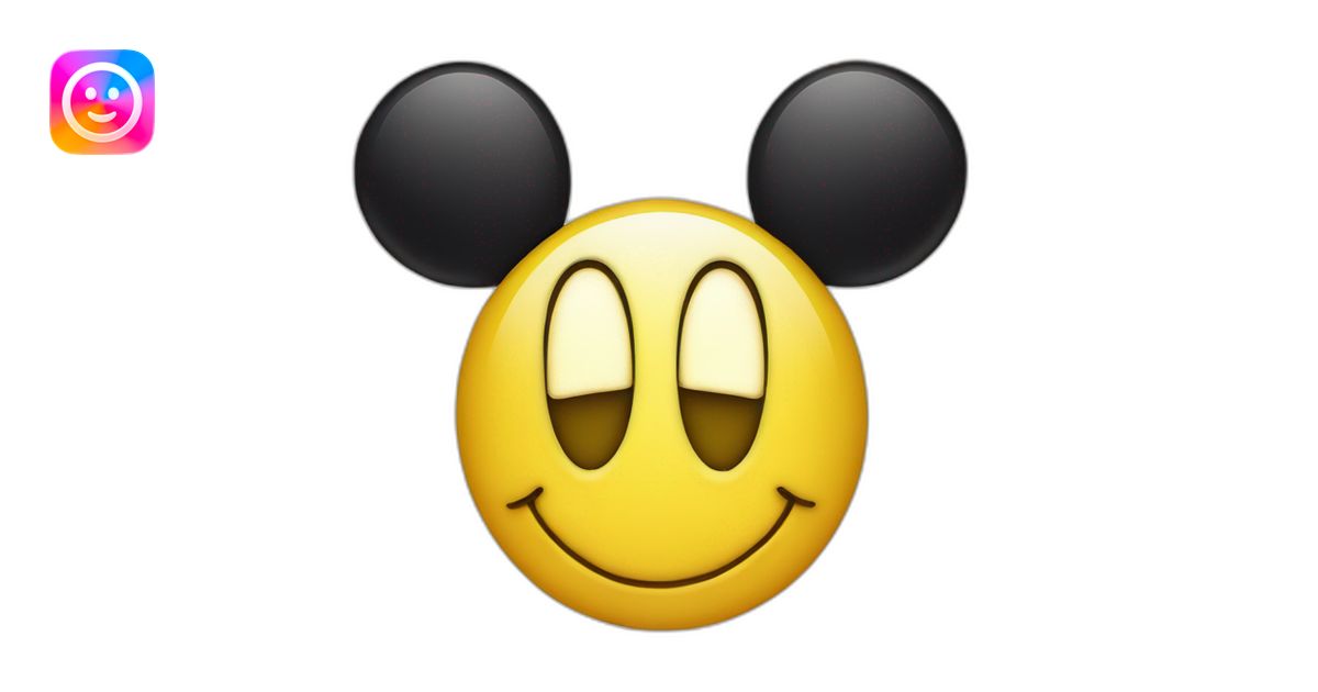 Yellow Smiley face with Mickey ears emoji | AI Emoji Generator