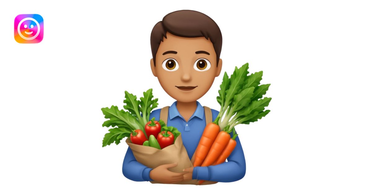 hours holding vegetables bag emoji | AI Emoji Generator