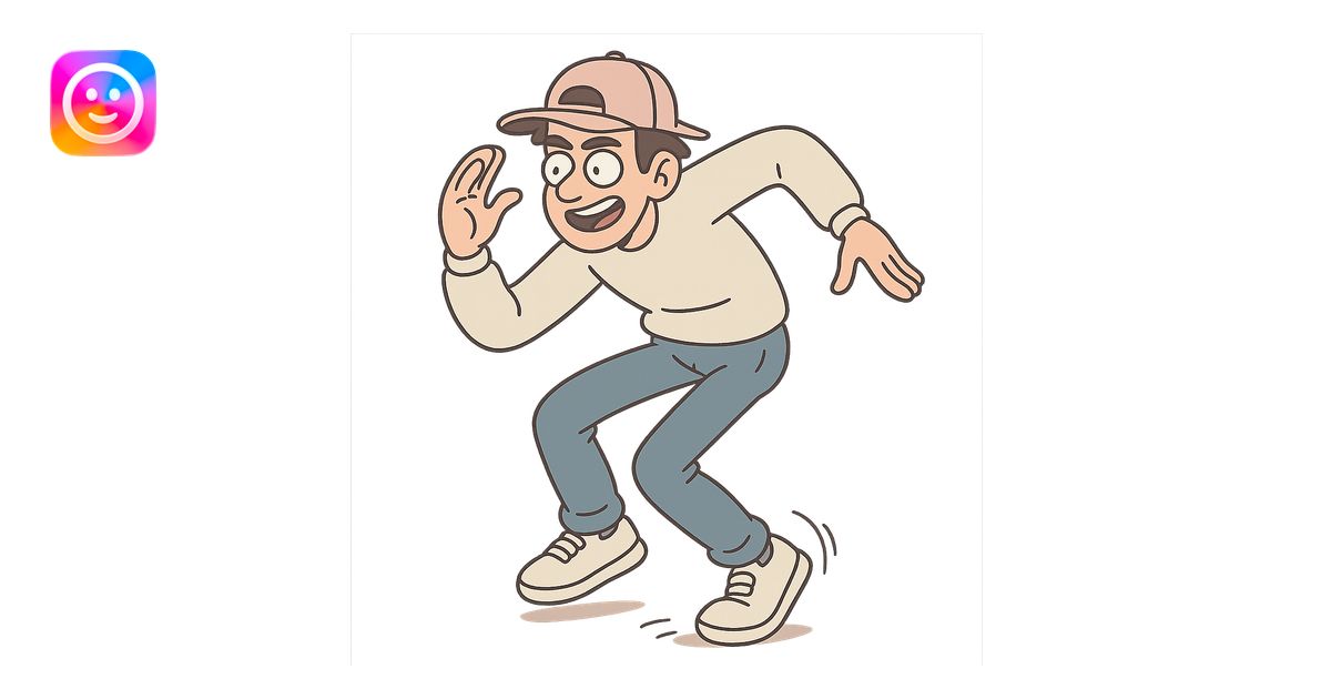 a person doing the Griddy dance, cartoon style, dynamic movement ...