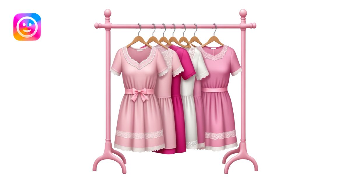 mix light pink dark pink and white girly clothes rack emoji | AI Emoji ...