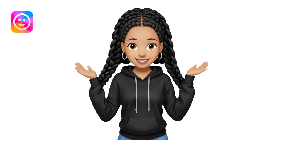 African American girl light skin complextion long black box braids ...