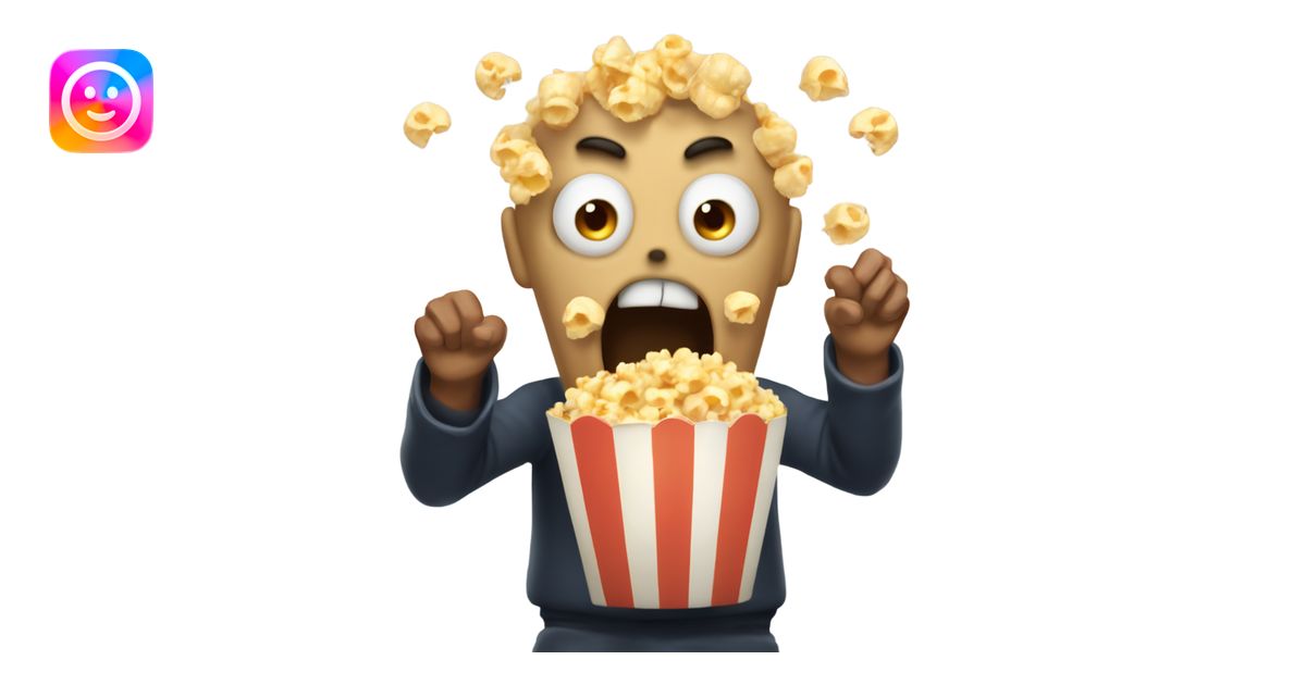 scream of munch guy with popcorns emoji | AI Emoji Generator