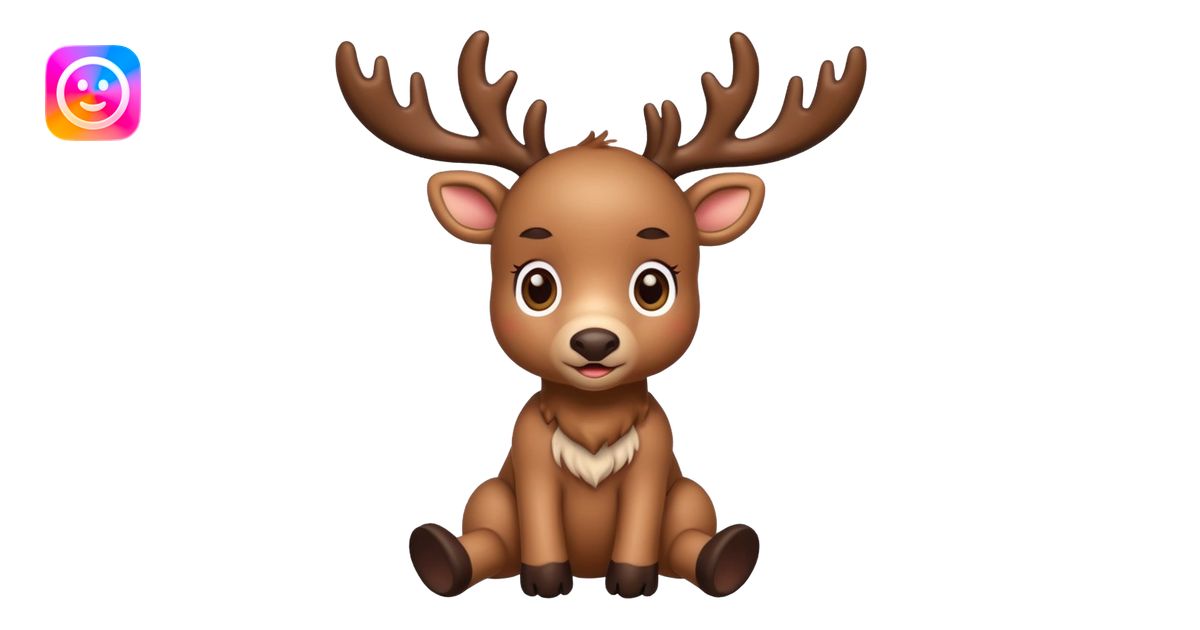 reindeer baby cute, full body , toys stuck in head emoji | AI Emoji ...