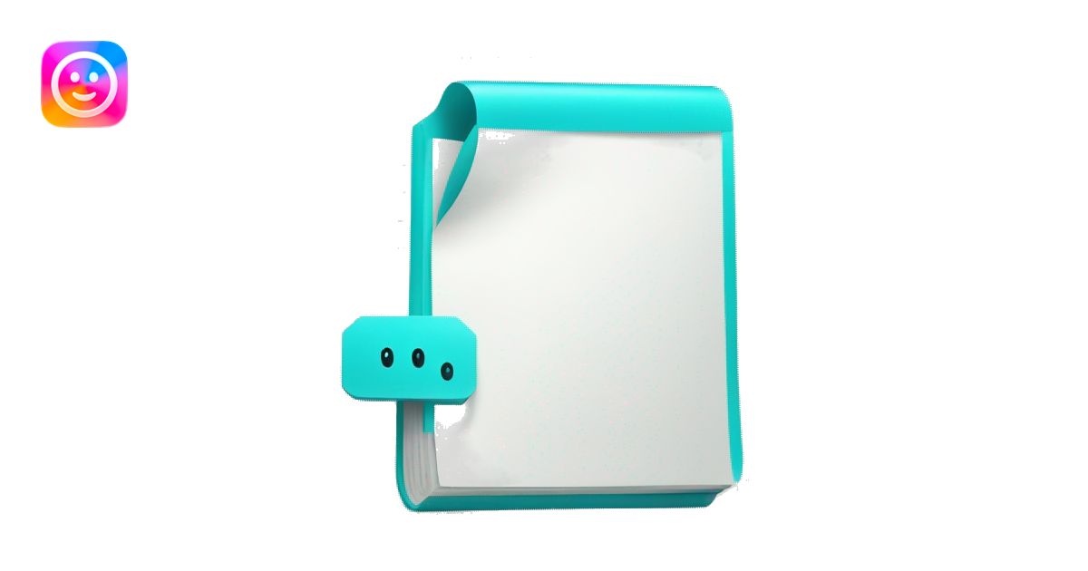 cyan notepad emoji | AI Emoji Generator
