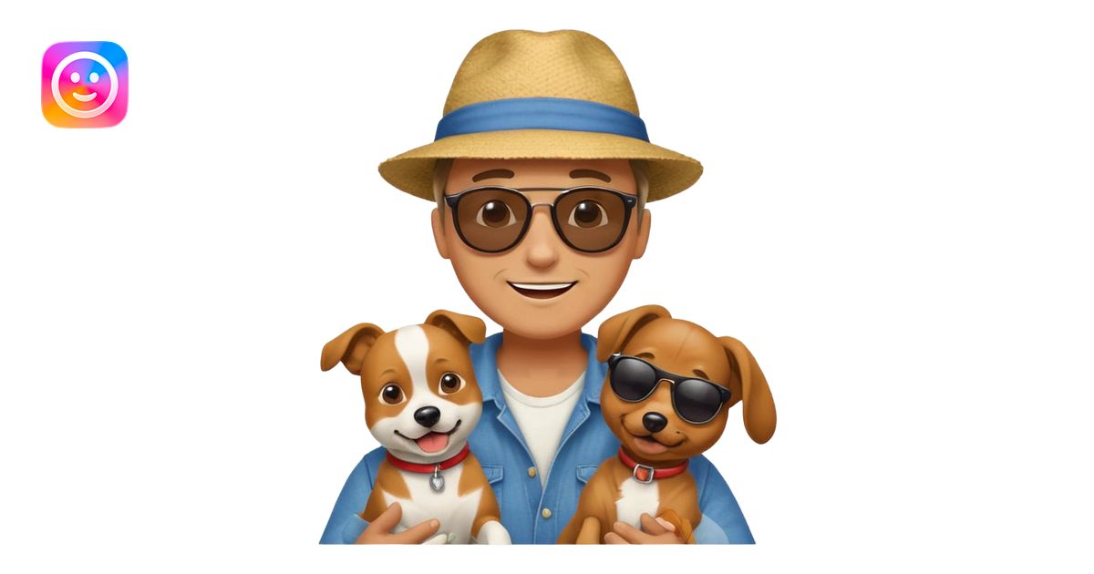 Men is playing with his dog emoji | AI Emoji Generator