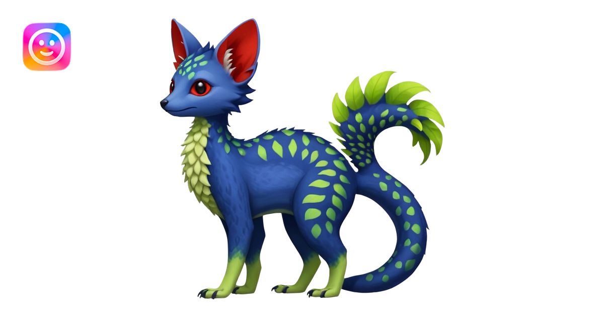 Feral Rare Fantasy vibrant tropical red and indigo and lime-collred ...