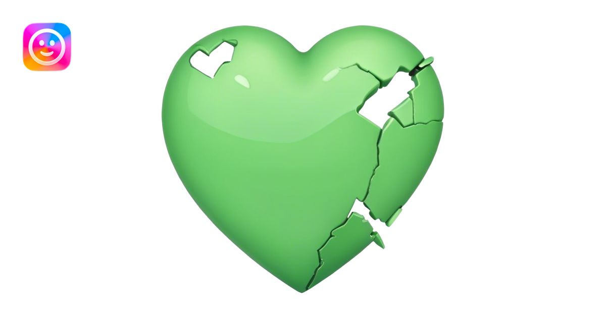 Light green heart break emoji | AI Emoji Generator