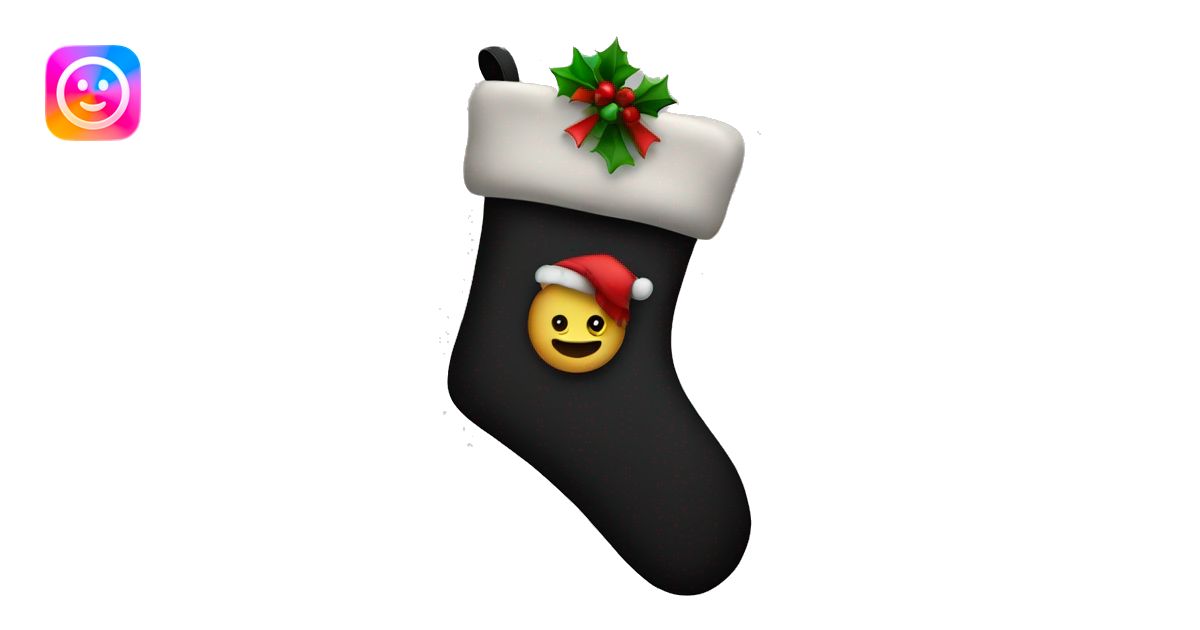 Black Christmas stocking emoji | AI Emoji Generator