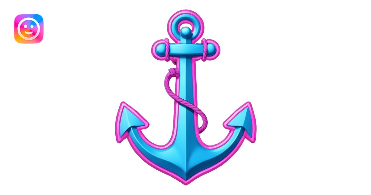 A cyberpunk neon sign with an anchor on it emoji | AI Emoji Generator