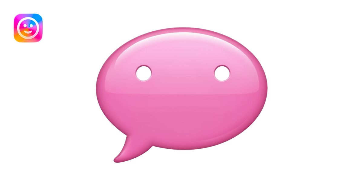 Pink texting bubble no face on it emoji | AI Emoji Generator
