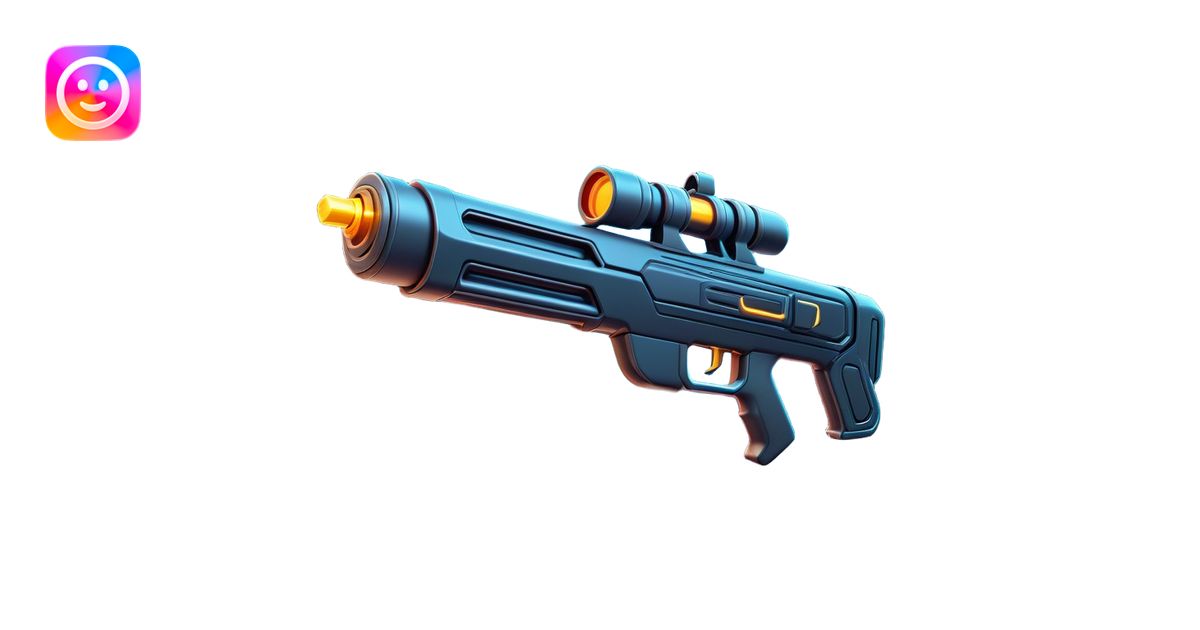 Clash of Clans aesthetic: Cinematic Playful Laser Rifle Emoji, rendered ...