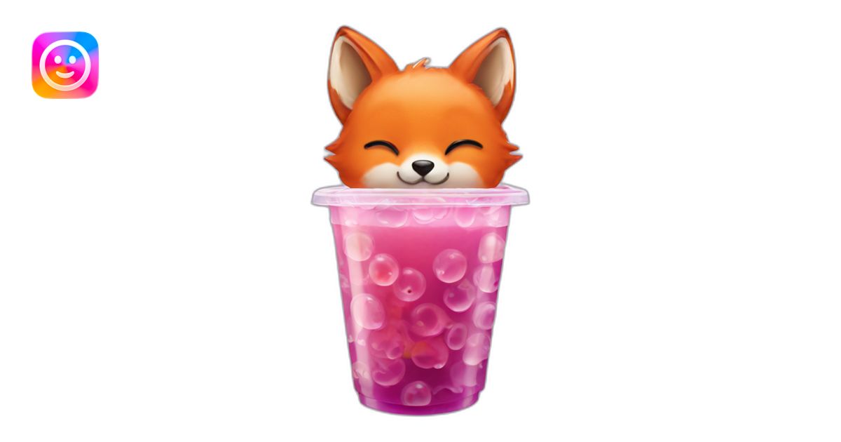 Fox with bubble tea emoji | AI Emoji Generator