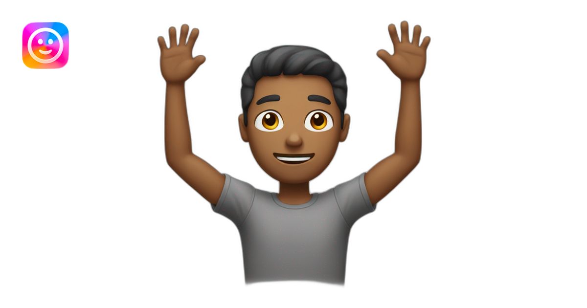 man with one hands up emoji | AI Emoji Generator