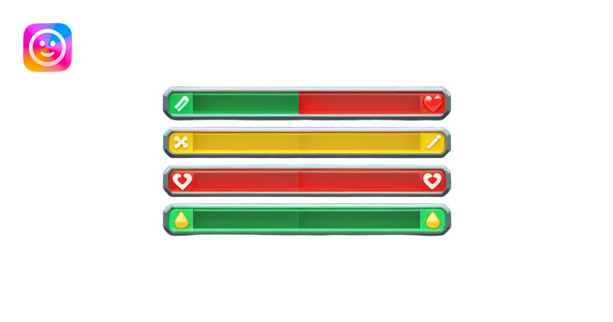 Video game health bar indicator emoji | AI Emoji Generator