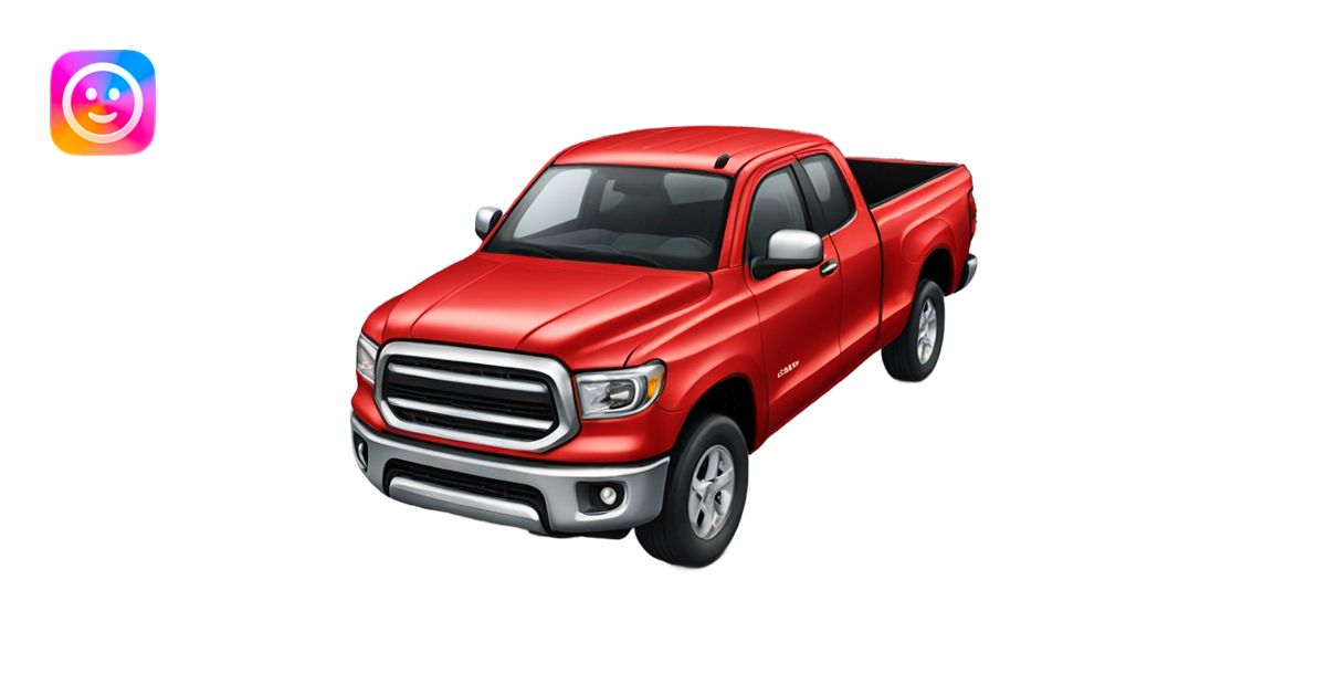 Red pick up truck emoji | AI Emoji Generator