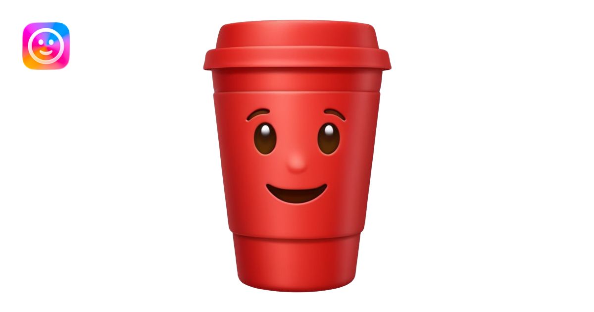 red plastic coffe emoji | AI Emoji Generator