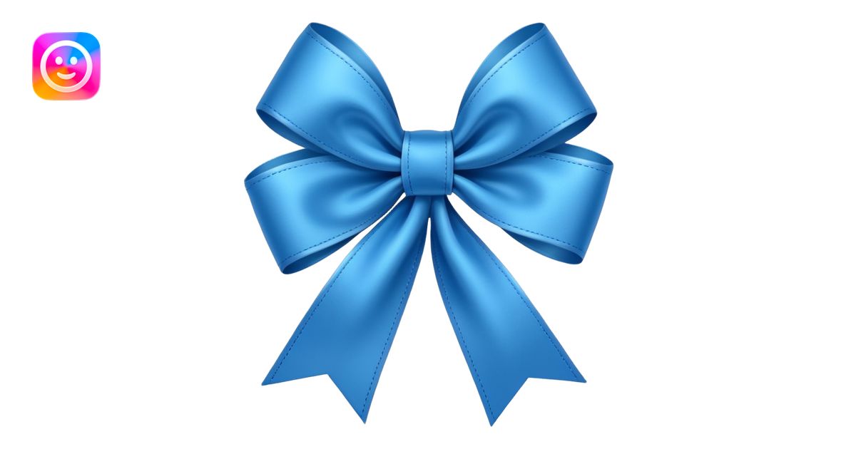 Blue ribbon for diabetes awareness day emoji emoji | AI Emoji Generator