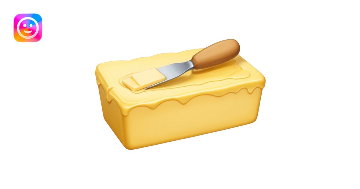 Create an image which says butter emoji | AI Emoji Generator
