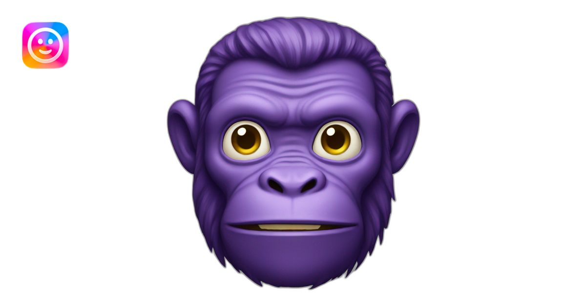 purple ape greeting emoji | AI Emoji Generator
