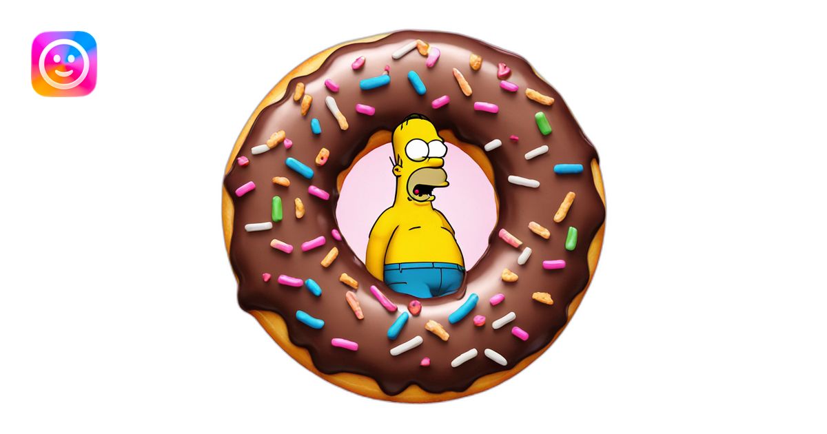 drunk homer simpson inside a donut emoji | AI Emoji Generator