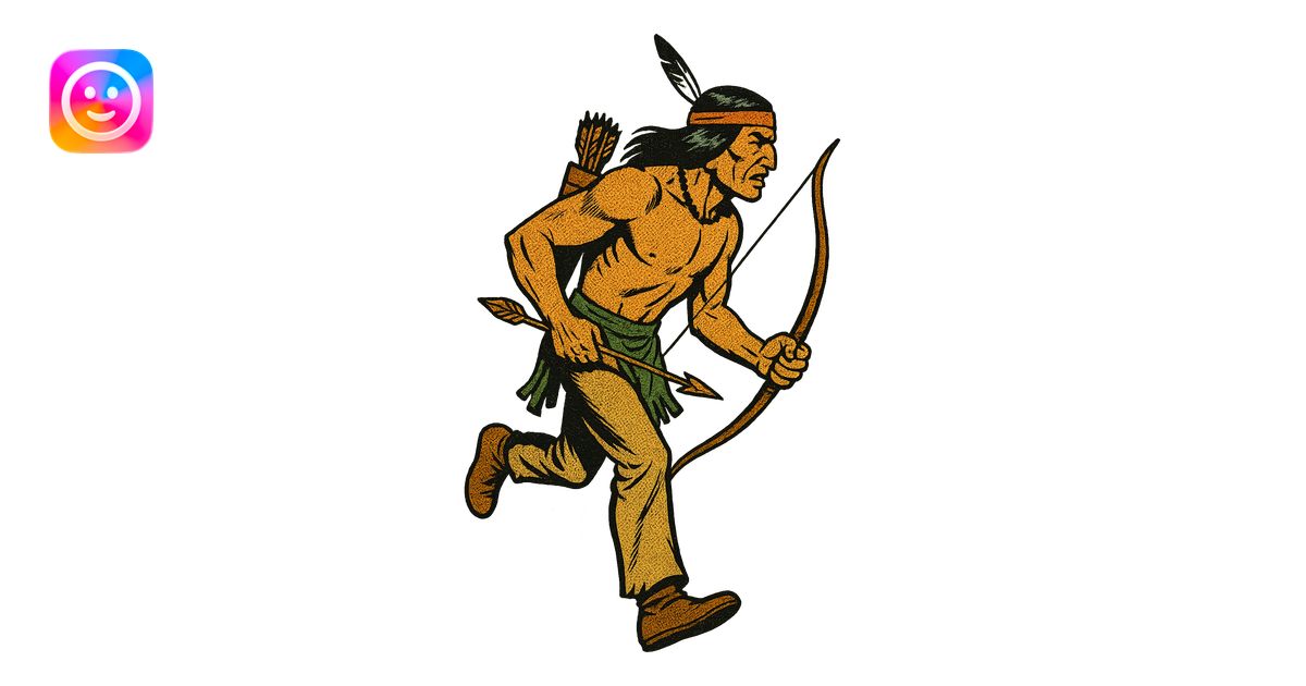 the full body of a native american warrior carrying a bow and arrow ...