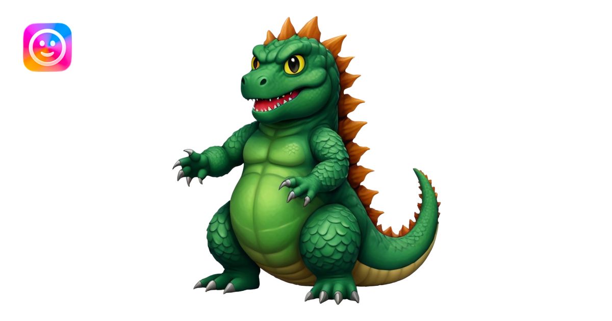 godzilla with poop eyes emoji | AI Emoji Generator